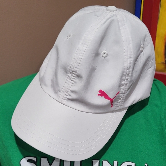 Puma | Accessories | Puma White Ball Cap With Hot Pink Puma Logo | Poshmark